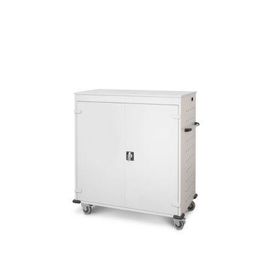 Laptopwagen mit Ladefunktion, 2-Punkt-Verriegelung, Feststellbremse, 30 F&auml;cher, B 1310 x T 500 x H 1250, wei&szlig;