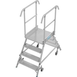 Fahrbare Podestleiter Krause Stabilo Professional, beidseitig begehbar, 2x4 Stufen, 600 x 700 mm Plattform, 3000 mm Arbeitsh&ouml;he