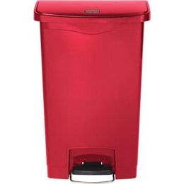 Rubbermaid Tretabfalleimer Slim Jim&reg;, Kunststoff, Fassungsverm&ouml;gen 90 Liter, mit Rollen, rot