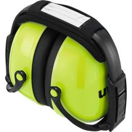 Kapselgeh&ouml;rschutz Uvex K2, Memory-Schaum, SNR 31 dB, EN 352-1, faltbares & gepolstertes Kopfband, neonlime