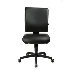 Topstar B&uuml;rostuhl LIGHTSTAR 10, ohne Armlehnen, Synchronmechanik, Flachsitz, Kunstleder desinfektionsmittelbest&auml;ndig, schwarz/schwarz