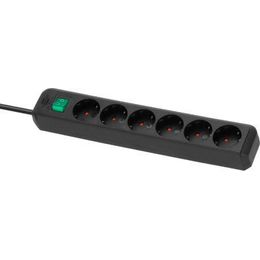 Fa.Brennenstuhl Brennenstuhl Eco-Line Steckdosenleiste 6-fach, 1,5 m Kabel, 45&deg;-Anordnung, erh&ouml;hter Ber&uuml;hrungsschutz, L 360 x B 90 x T 65 mm, schwarz