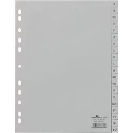 Durable Kunststoffregister, DIN A4 hoch, Buchstaben A-Z (20 F&auml;cher), grau