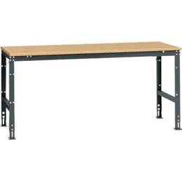 Manuflex Arbeitstisch UNIVERSAL Standard, 2000 x 1000 mm, Multiplex natur, anthrazit
