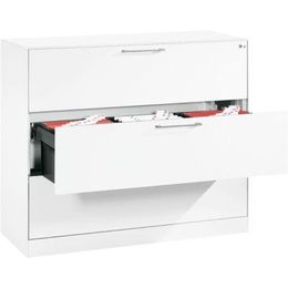 H&auml;ngeregistraturschrank ASISTO C 3000, 3 Schubladen, 3-bahnig, B 1200 mm, wei&szlig;/wei&szlig;