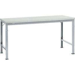 Manuflex Grundtisch UNIVERSAL Spezial, 1750 x 1000 mm, Melamin lichtgrau, alusilber