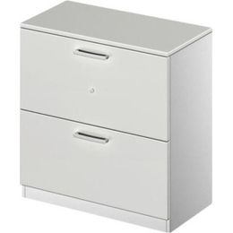Sch&auml;fer Shop Sch&auml;fer Shop Genius H&auml;ngeregistraturschrank TETRIS SOLID, 2 OH, B 800 mm, abschlie&szlig;bar, mit Abdeckplatte, lichtgrau/wei&szlig;alu