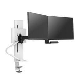 Dual Monitorarm Ergotron TRACE, f&uuml;r 2 Displays bis 27&Prime; & bis 9,8 kg, h&ouml;hen-/tiefenverstellbar, schwenk-/dreh-/neigbar, mit Tischklemme, wei&szlig;