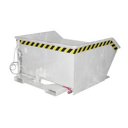 Bauer Kippbeh&auml;lter GU-E 750, mit Siebblech & Ablasshahn, &ouml;l-/wasserdicht, staplertauglich, B 1280 x T 1440 x H 680 mm, feuerverzinkt