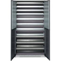 Sch&auml;fer Shop Sch&auml;fer Shop Genius Magazinschrank FS, 5 OH, abschlie&szlig;bar, 10 Fachb&ouml;den, 2 Lochrasterplatten, bis 450 kg, B 1055 x T 520 x H 1950 mm, wei&szlig;alu/anthrazitgrau