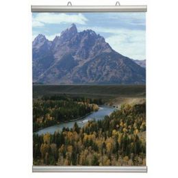 Klemmschiene Postersnapper, Wandmontage/freih&auml;ngend, aufklappbar, Rutschsicherung, L 700 x T 16 x H 25 mm, Aluminium, 2 St&uuml;ck