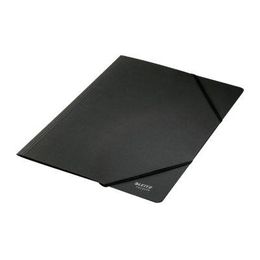 Leitz&reg; Eckspanner Recycle, A4, bis zu 250 Blatt, Gummizugverschluss, Blauer Engel, Recyclingkarton, schwarz