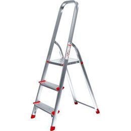 SZ Metall Alustufenstehleiter, belastbar bis 150 kg, 3 Stufen