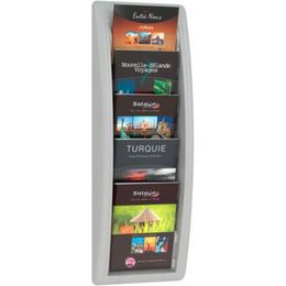 Prospektwandhalter PAPERFLOW Quickfit, 5 F&auml;cher im Format DIN A5, B 228 x T 95 x H 650 mm, Polystyrol, grau