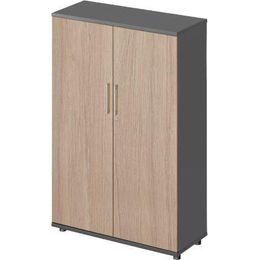Sch&auml;fer Shop Sch&auml;fer Shop Genius Fl&uuml;gelt&uuml;renschrank TETRIS WOOD, 4 OH, H&ouml;he inkl. Gleiter, B 1000 mm, graphit