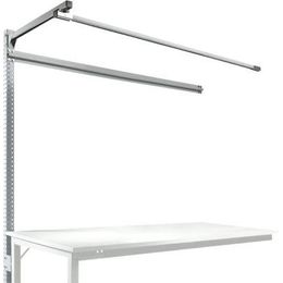 Manuflex Aufbauportal m. Ausleger, Ansatztisch STANDARD Arbeitstisch/Werkbank UNIVERSAL/PROFI, 1750 mm, alusilber