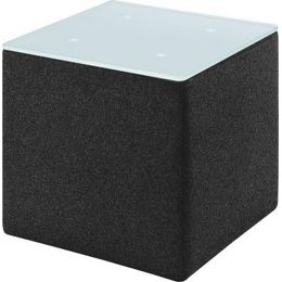 Beistelltisch Wall In, B 410 x T 410 mm, ESG Milchglasplatte, mit Bodengleitern, anthrazit