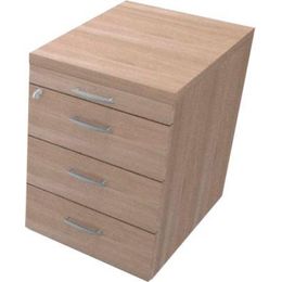 Rollcontainer X-TIME WORK, Utensilienauszug & 3 Sch&uuml;be, 420 x 560 x 580 mm, Ulme
