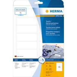Namens- und Textiletiketten Herma, A4, 88,9 x 33,8 mm, selbstklebend, wei&szlig;, 320 St&uuml;ck