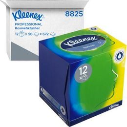 Kleenex&reg; Kosmetikt&uuml;cher 8825, 3-lagig, 1 Box = 56 T&uuml;cher, 12er Packung, wei&szlig;