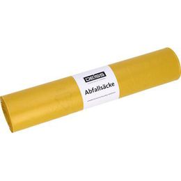 Deiss Abfalls&auml;cke, 70 Liter, Recycling-LDPE, B 575 x H 1000 mm, gelb, 250 St&uuml;ck
