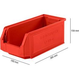 Sch&auml;fer Shop Sichtlagerkasten SSI Sch&auml;fer Serie PROFI LF 421, Polypropylen, L 380 x B 185 x H 154 mm, 7,8 l, rot
