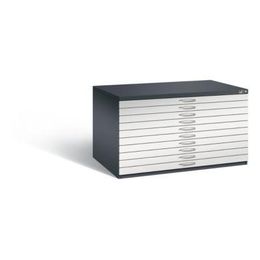 Planschrank aus Stahl, f&uuml;r Formate bis DIN A0, 10 Schubladen