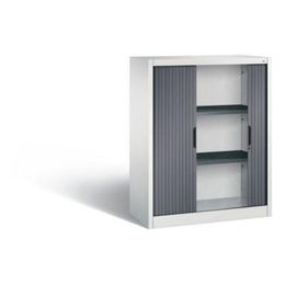 C + P Rollladenschrank Omnispace, 3 OH, abschlie&szlig;bar, B 1000 x T 420 x H 1230 mm, Stahl/Kunststoff, lichtgrau/schwarzgrau