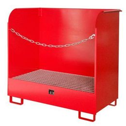 Gefahrstoff-Depot Typ GD-A Bauer, Stahl, L 1420 x B 750 x H 1370 mm, Auffangvolumen 220 Liter, feuerrot RAL 3000