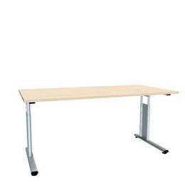 Schreibtisch ALICANTE, C-Fu&szlig;, Rechteck, B 1600 x T 800 x H 680-820 mm, Ahorn-Dekor