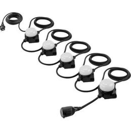 LED Arbeitsleuchtenkette Ansmann Light-Cord LC6000AC, 5 Einheiten mit jeweils 10 W, 6000 lm, 6500 K, AC-Steckdose, Hängehaken/Montagelöcher, Länge 14 m