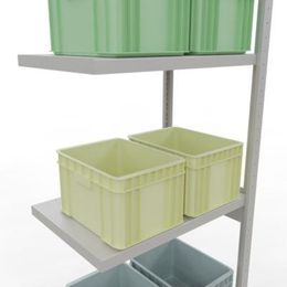SCHULTE LAGERTECHNIK Fachbodenregal-Stecksystem MULTIplus 250, Anbauregal, L&auml;ngenriegel, 3000x750x500 mm, 7 B&ouml;den, lichtgrau