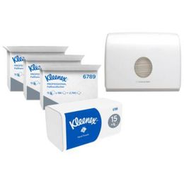 Sparset Kleenex&reg; Falthandt&uuml;cher Ultra Interfold 6789, 45 Packungen &aacute; 186 Blatt + gratis Kimberly-Clark&reg; Aquarius&trade; Papierhandtuchspender 6956, wei&szlig;