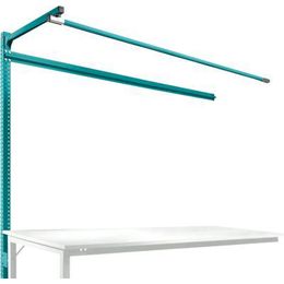 Manuflex Aufbauportal m. Ausleger, Ansatztisch SPEZIAL Arbeitstisch/Werkbank UNIVERSAL/PROFI, 2000 mm, wasserblau
