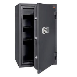 Tresor Salvus Venezia 93 EL, Feuerwiderstand LFS 60P nach EN 15659, Sicherheitsstufe S 2, Elektronikschloss, 2 Fachb&ouml;den & 1 ausziehbare Schublade, B 565 x T 450 x H 972 mm, graphitgrau RAL 7024