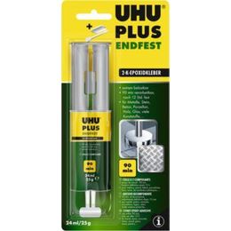 UHU PLUS Endfest 2-Komponenten Kleber, 25 g, auf Epoxidharzbasis, mit Doppelkammerspritze