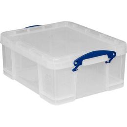 Transportbox Really Useful Box, Volumen 18 l, L 480 x B 390 x H 200 mm, stapelbar, mit Deckel & Klappgriffen, PP, transparent