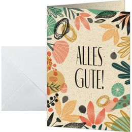 Sigel Gl&uuml;ckwunschkarten "Colorful plants", FSC Graskarton, DIN A6, 240 g, 10 St&uuml;ck, inkl. 10 Umschl&auml;ge