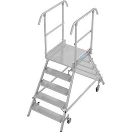 Fahrbare Podestleiter Krause Stabilo Professional, beidseitig begehbar, 2x5 Stufen, 600 x 700 mm Plattform, 3200 mm Arbeitsh&ouml;he