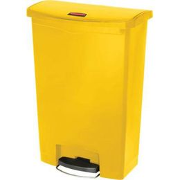 Rubbermaid Tretabfalleimer Slim Jim&reg;, Kunststoff, Fassungsverm&ouml;gen 90 Liter, mit Rollen, gelb