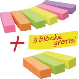 Post it Haftnotizen-Bl&ouml;cke Page Marker 670-6, 15 x 50 mm, 6 St&uuml;ck + 3 Haftnotizen-Bl&ouml;cke GRATIS