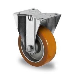 CASCOO Bockrolle AAU5, mit Rad-&oslash; 125 mm x B 40 mm, Aluminium-Felge, Polyurethan-Lauffl&auml;che, braun, Doppelkugellager, bis 300 kg