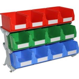 Sch&auml;fer Shop Standregal Sch&auml;fer Shop Select, mit 12 Sichtlagerk&auml;sten SSI Sch&auml;fer Serie PROFI LF 221, B 610 x T 206 x H 412 mm