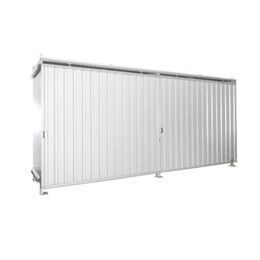 Regalcontainer Bauer CEN 59-2, Stahl, Schiebetor, B 6255 x T 1550 x H 2980 mm, weiß