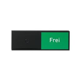 Schiebeschild Frei-Belegt f&uuml;r T&uuml;rschild Lyon, selbstklebend, B 150 x H 50 mm, schwarz