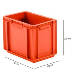 Sch&auml;fer Shop Euro Box Serie EF 3220, aus PP, Inhalt 9 L, geschlossene W&auml;nde, Unterfassgriff, 9 l, rot