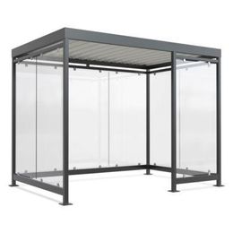 &Uuml;berdachungssystem WSM K&ouml;ln K3 c/b, B 3180 x T 2165 x H 2510 mm, fertig montiert, anthrazitgrau RAL 7016
