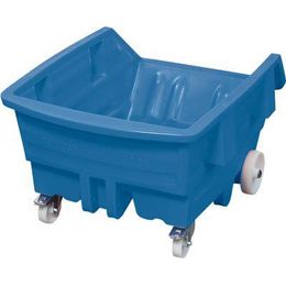Kippwagen, Polyethylen, blau, B 1150 x T 1560 x H 925 mm, 750 l, Sch&uuml;ttkanth&ouml;he 560 mm, bis 250 kg