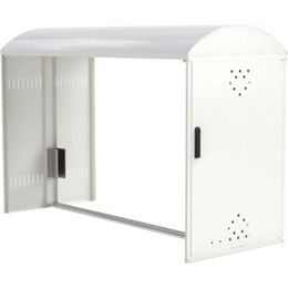 Anbausatz ohne Seitenwand f&uuml;r Fahhradgarage BikeBox 1 B mit Bogendach, verkehrswei&szlig; RAL 9016
