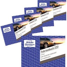 Avery Zweckform 222-5 Fahrtenbuch f&uuml;r PKW, A6 quer, 56 Blatt, 4er Pack + 1 gratis